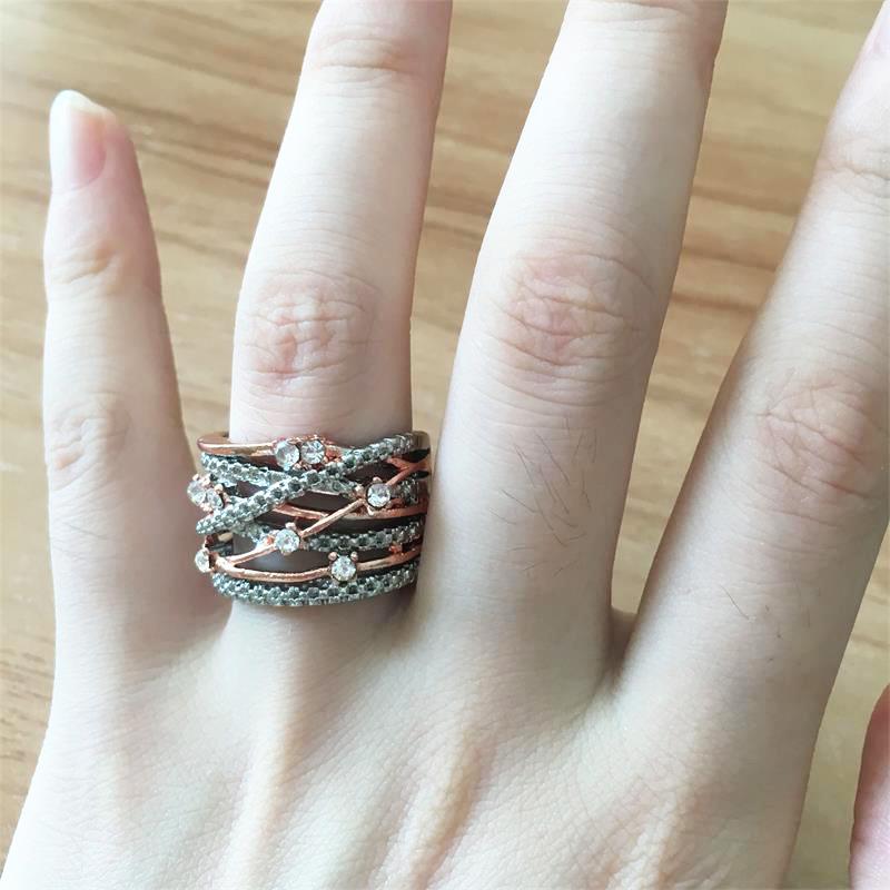 Princess Style Wide Ring Middle Finger Ring Rhinestone Fashion Zircon ...