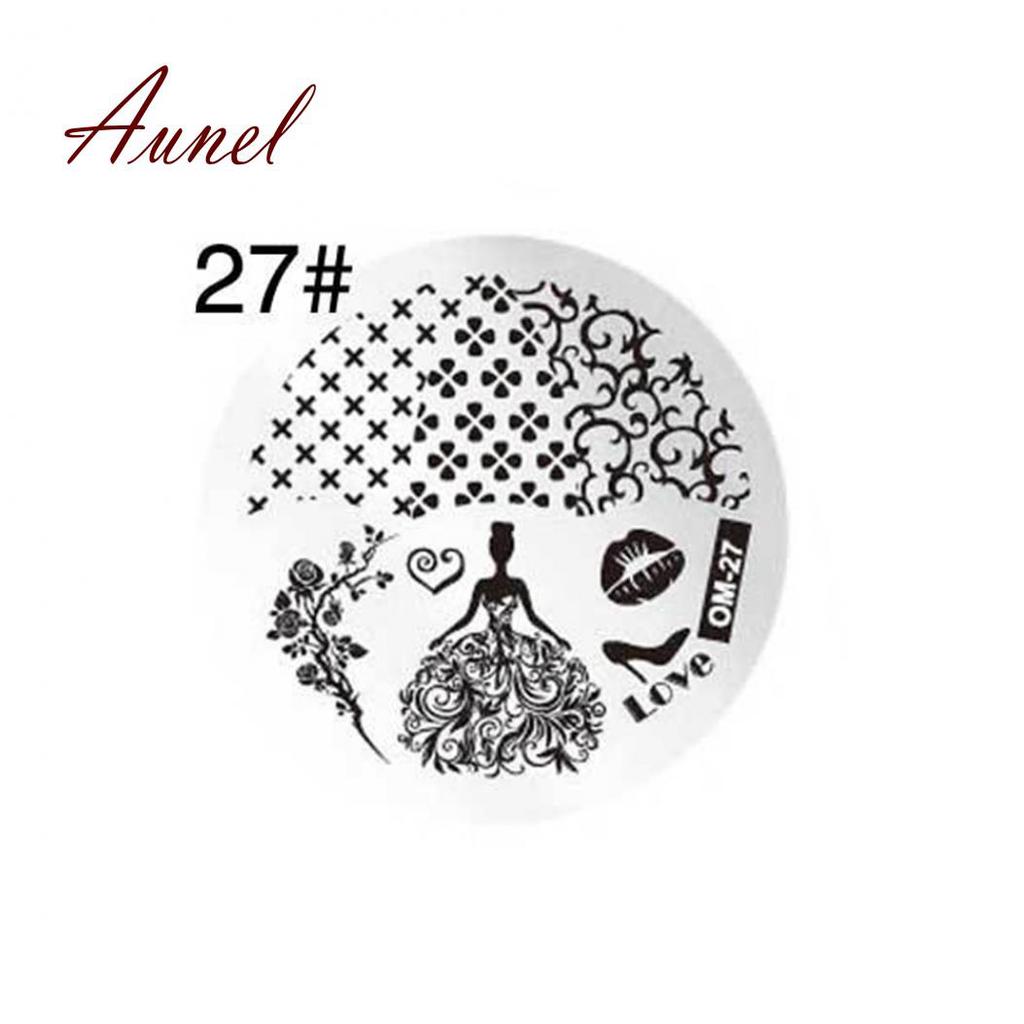Buy Circular Floral Nail Stamping Plate Diy Polish Nail Tool at ...