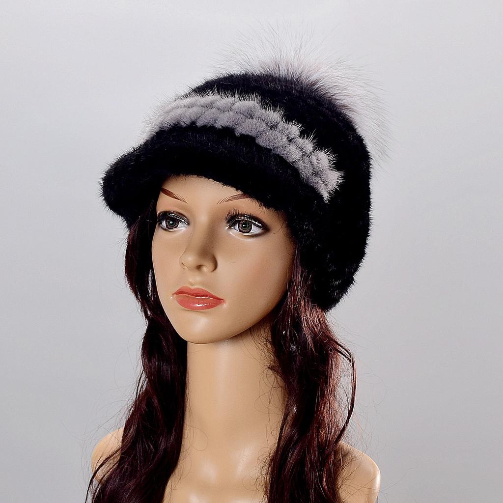 Buy Mink Hat Winter Women's Warm Trendy Fur Baseball Cap Wild Dome ...