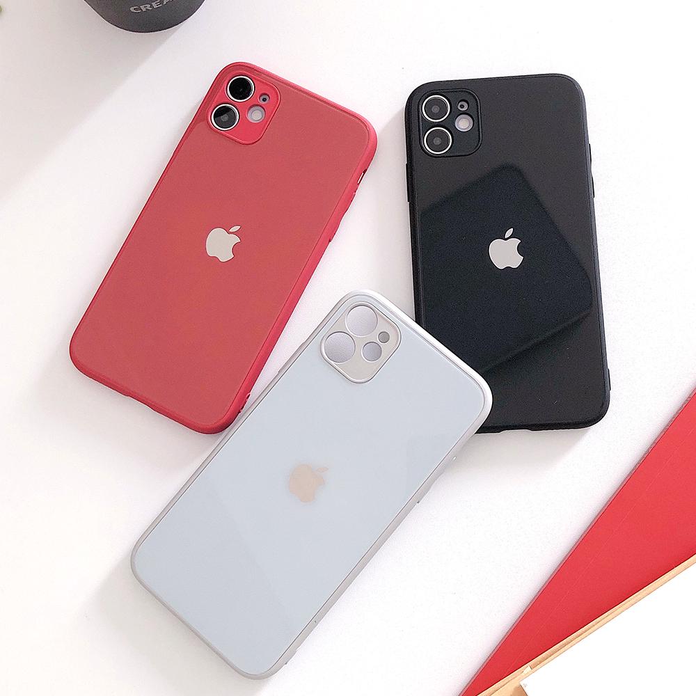 Buy Fashion Liquid Silicone Tempered Glass Phone Case For iPhone 11Pro ...