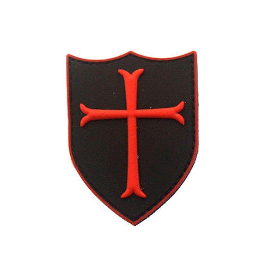 Buy Cross Shield Crusades Knights PVC Rubber Tactical Hook Patch Badge ...