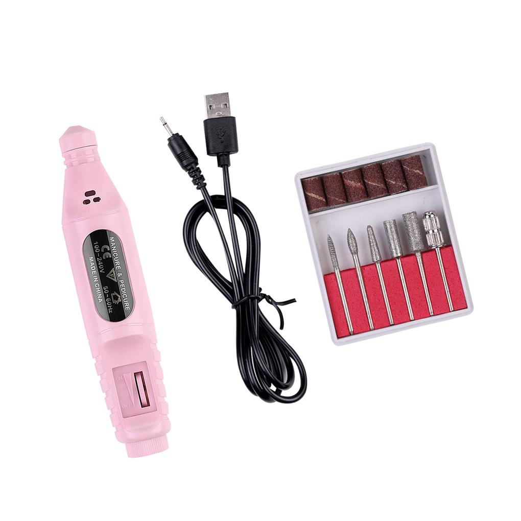 Buy Nail Pen Type Polisher USB Cable Portable Nail Art Manicure Grinder ...