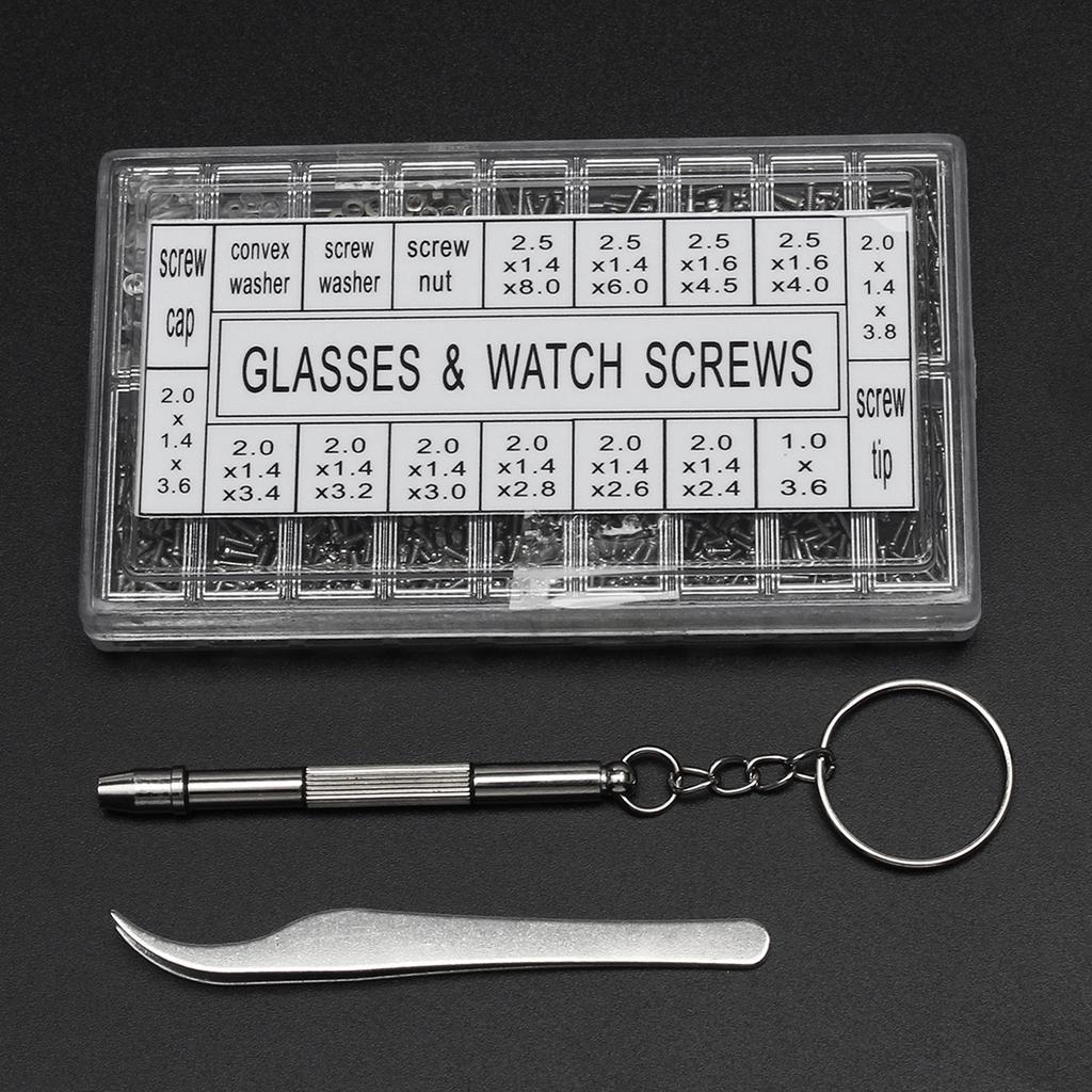 1000Pcs Micro Eyeglass Sunglass Spectacles Tiny Screws Nut Set Repair ...