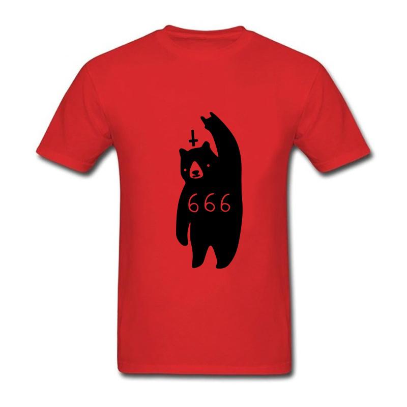 Buy XIECONG Fashion 666 Bear Satan Short Sleeve O Neck Men Tops T Shirt ...