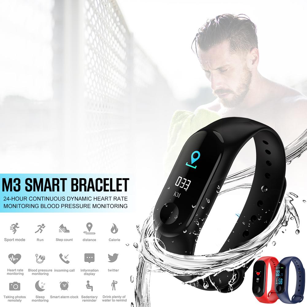 Buy M3 Color Screen Smart Bracelet Fitness Tracker Step Counter Heart ...
