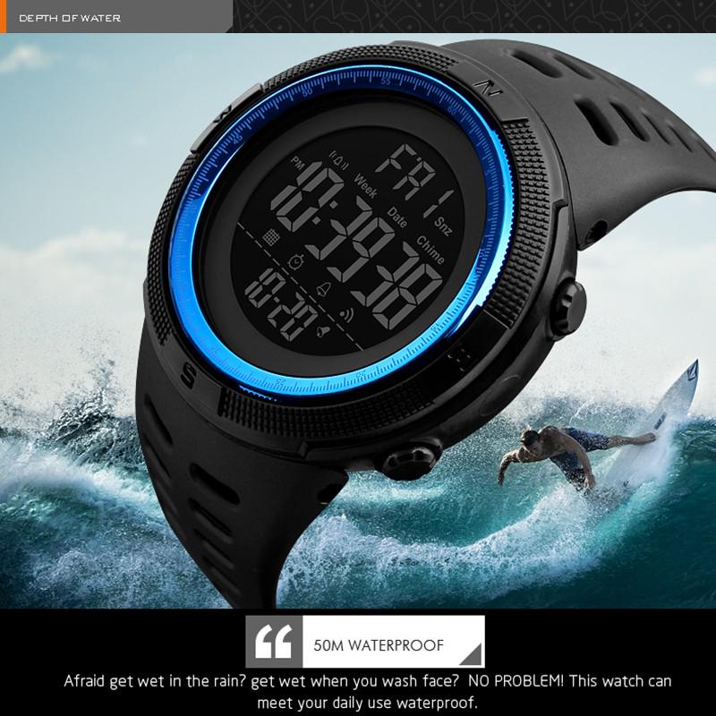 Buy Dreamfactory SKMEI Mens All Black Military Style Army Walking ...