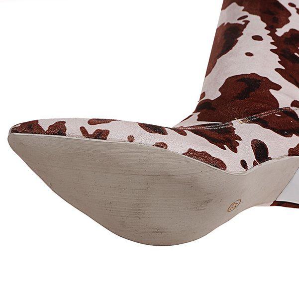 💰Köp billigt online Women's Pointed Toe Sexy Cow Pattern Boots Street ...