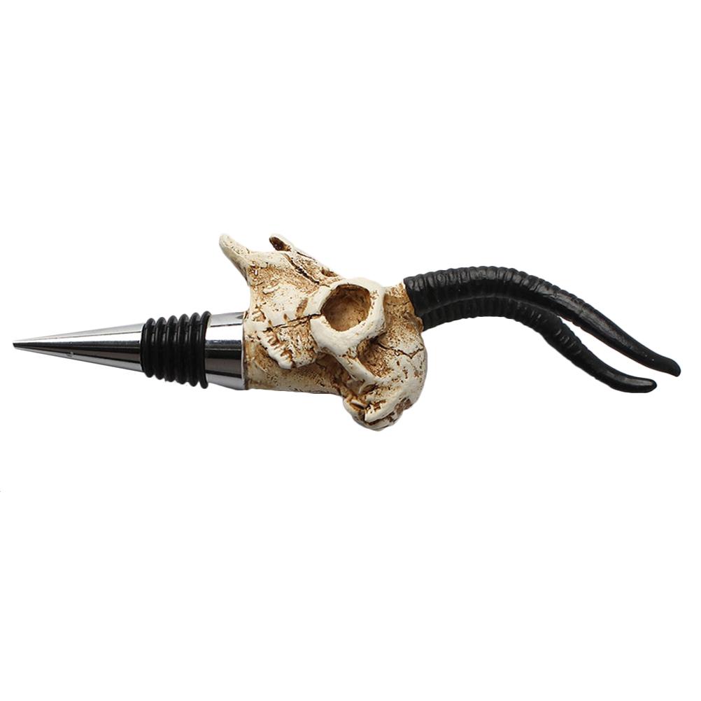 Buy 1pc Wine Cork Horn Skull Creative Decorative Wine Bottle Stopper ...