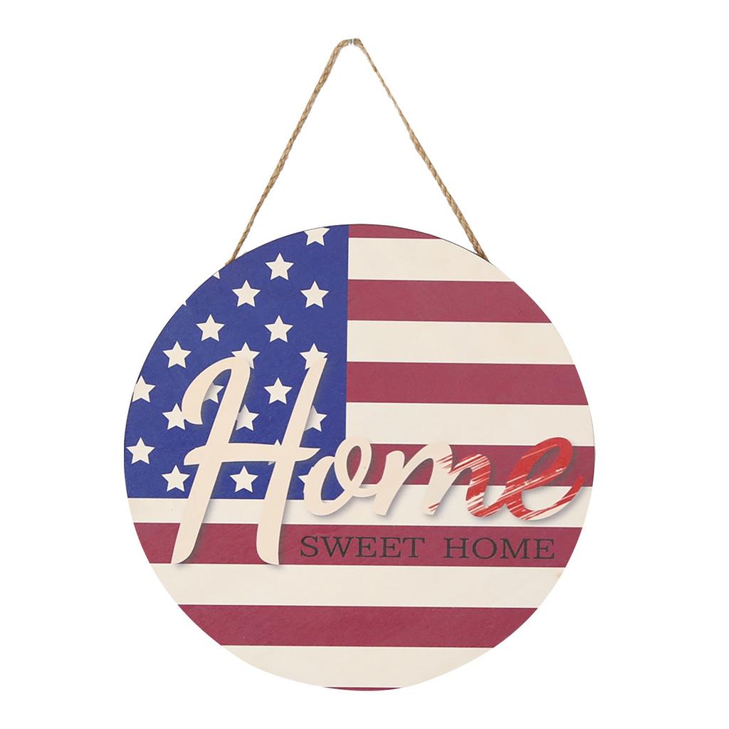 Satın alın Independence Day Decoration Wooden Front Door Hanging Sign ...