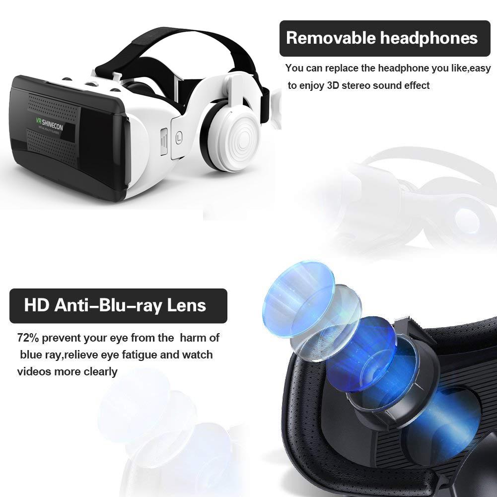 Buy VR Headset with Remote Controller Stereo Headphones Hifi Headset 3D ...