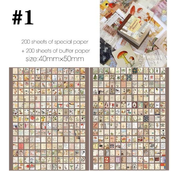 Cheap 400 PCS Non-repeating Butter Paper Material Paper Retro Oil ...
