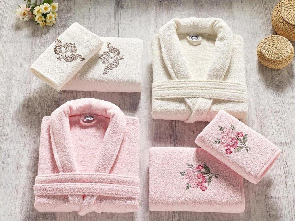 Buy Ardora Bukle Family Bathrobe Set Powder Cream at affordable prices — free shipping, real ...