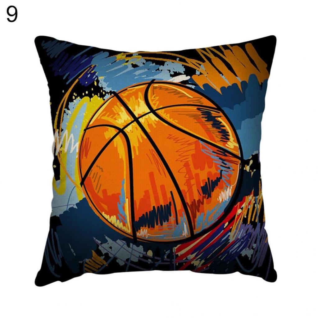 Basketball Theme Square Pillow Case Cushion Cover Sofa Bed Car Cafe ...