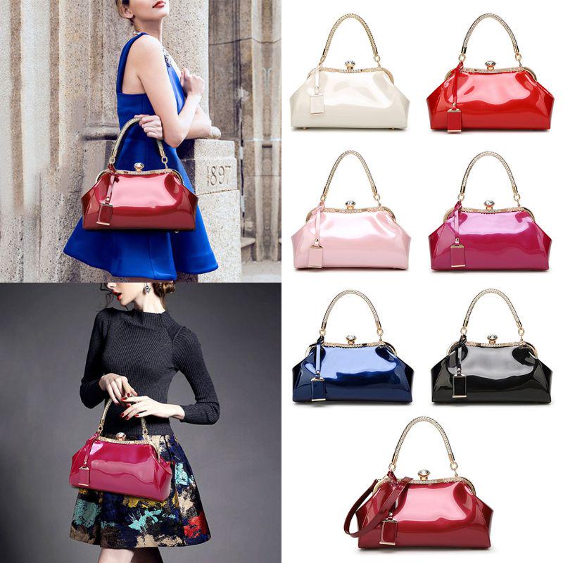 Buy Handbag Shoulder Messenger Satchel Crossbody Ladies Tote Bag Patent ...