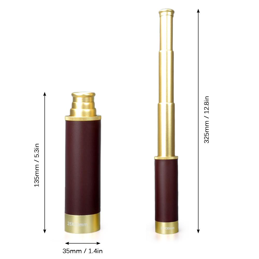25x30 Pocket Zoomable Monocular Pirate Telescope Portable Collapsible ...