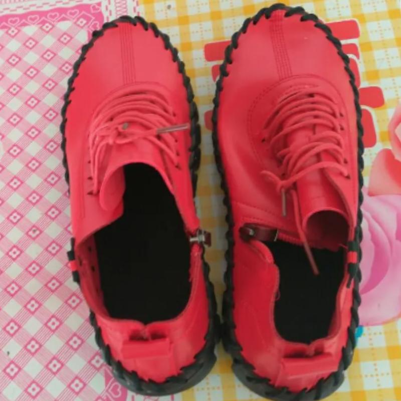 Buy Soft Bottom Thick Bottom Hand Sewing Threading Women's Shoes 2022 ...