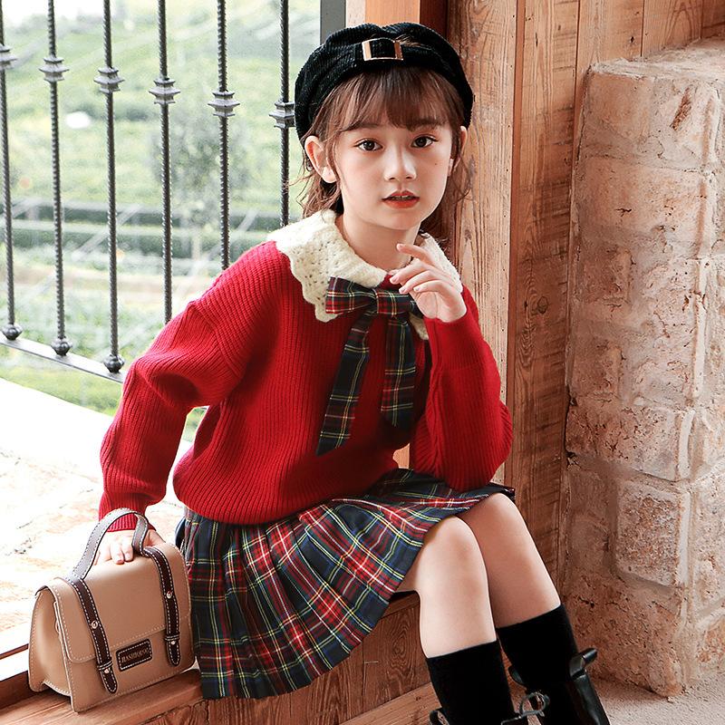 Buy Autumn Winter Girl Korean Sweet Cute Warm Sweater Short Skirt Set ...