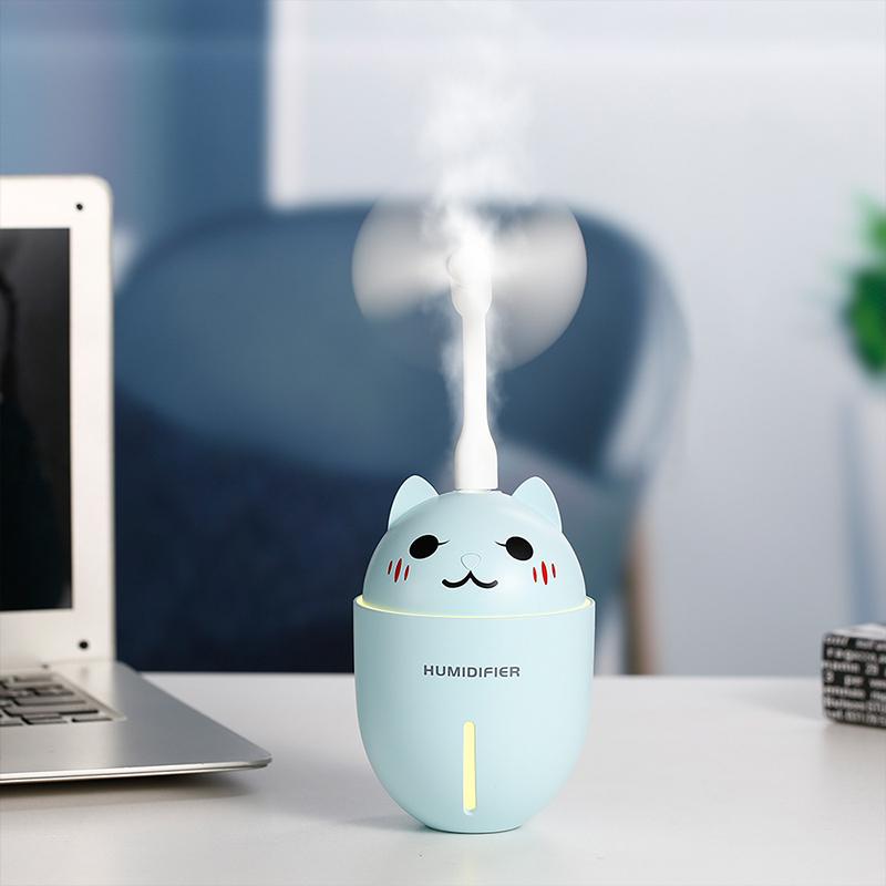 Buy Cat Night Light Humidifier Creative Cartoon USB Fan Humidifier ...