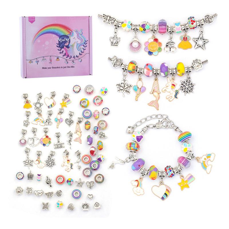 Buy 64PCS Charm Bracelet Making Kit, DIY Charm Bracelets Beads for ...