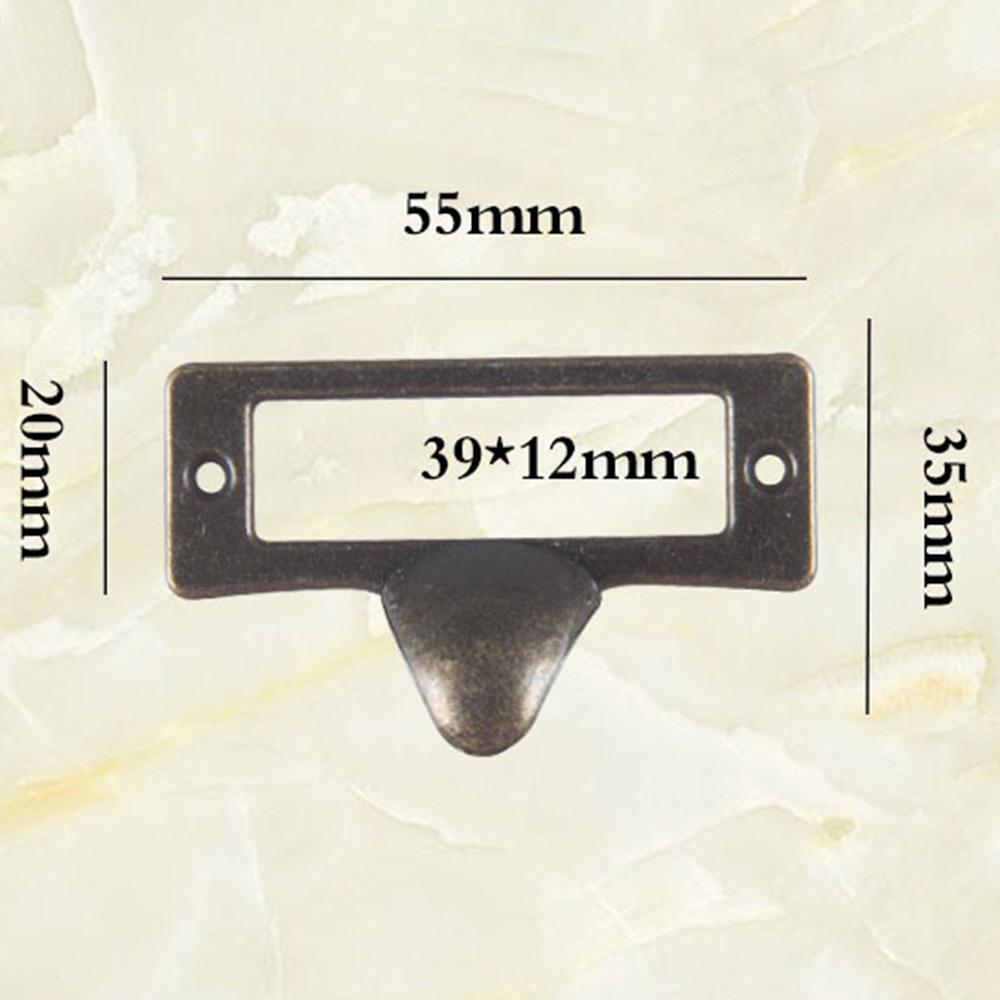 Buy Antique Brass Drawer Label Tag Pull Cabinet Frame Handle File Name ...