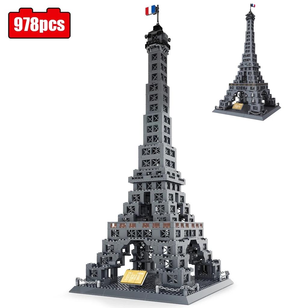 978шт Світова архітектура Модель Будівельні блоки Париж Ейфелева вежа Діамант Мікро Будівельна