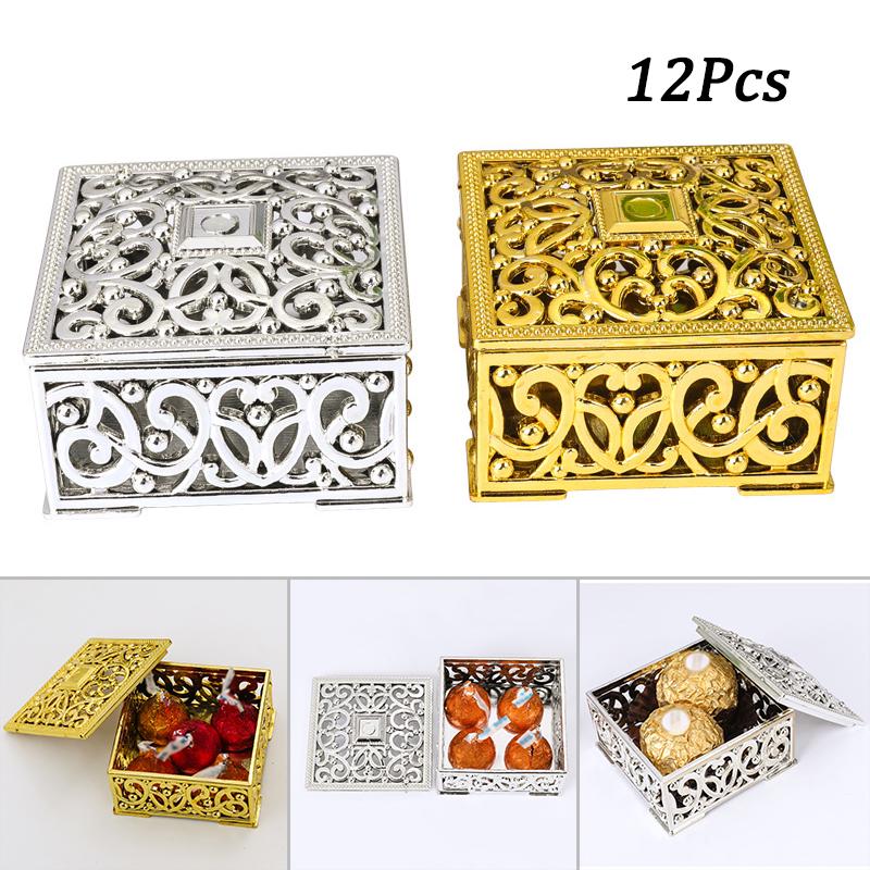 Buy 12pcs Creative Plastic Hollow Square Mini Candy Box for Wedding at ...