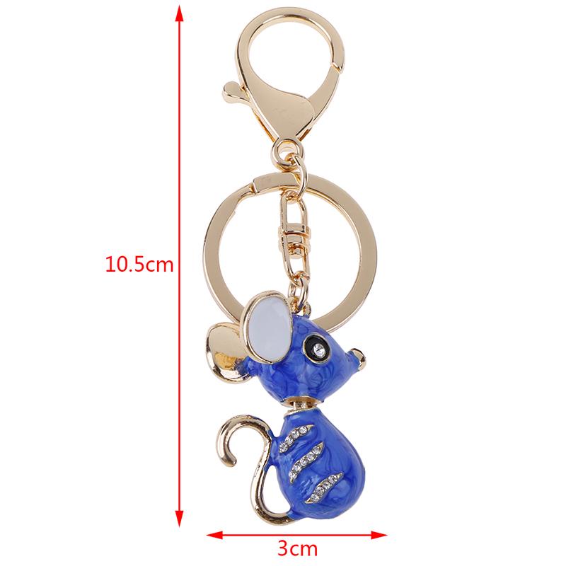 Buy Rat Mouse Keychain Rhinestone Crystal Pendant Charm For Handbag ...
