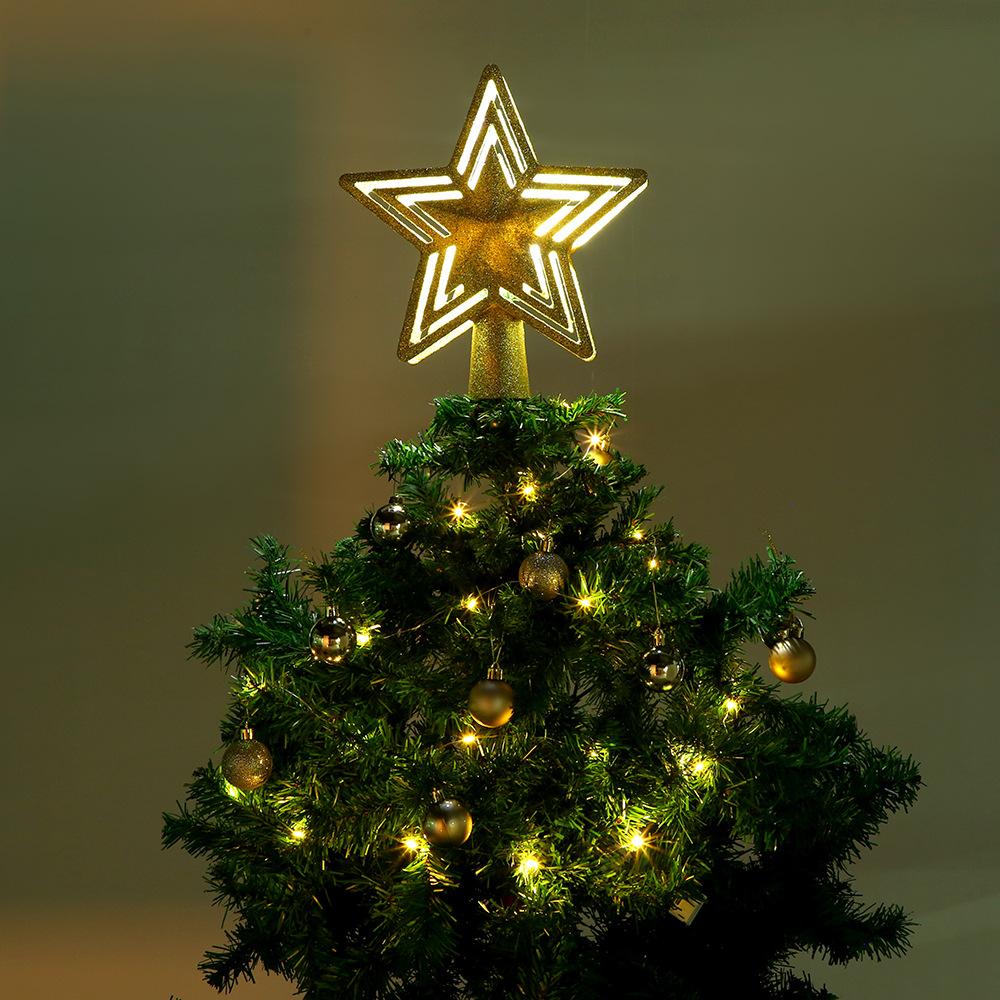 Buy Christmas Tree Top Star Projection Light 3D Rotating LED Pentagram ...