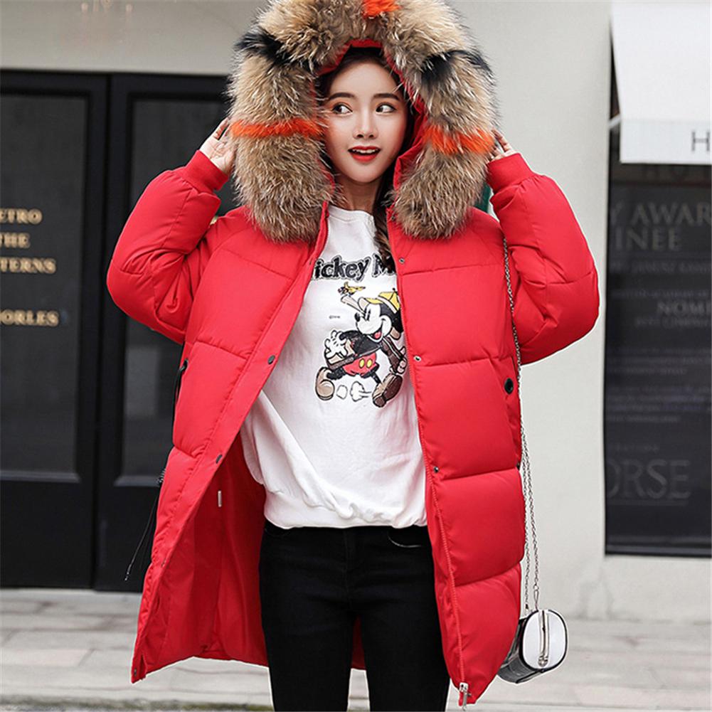 Cute Winter Women Jacket Long Hooded Parkas Thickness Fur Collar Duck ...