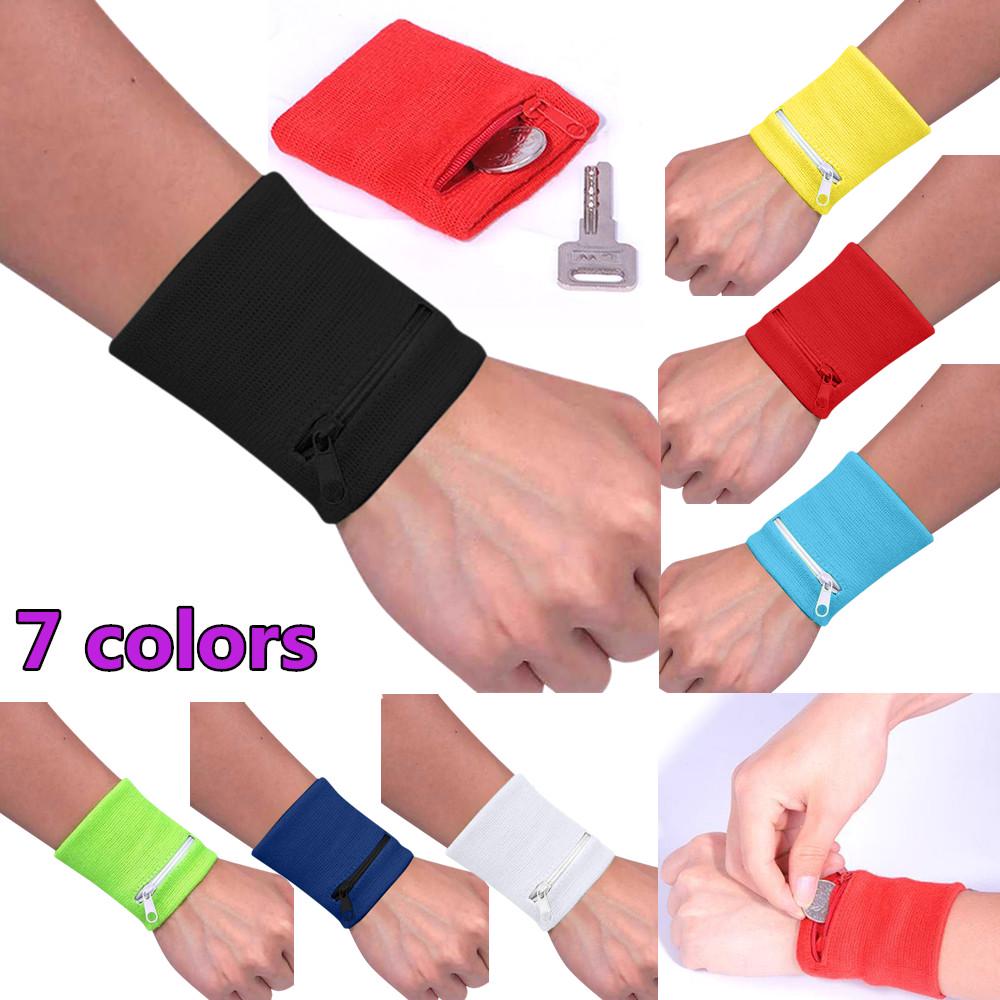 Arie7s 7 candy colors Zipper Wrist Running Wallet Pouch Band Travel Gym ...
