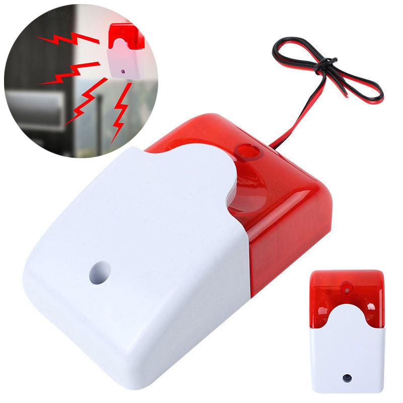 Buy Idl 12V Mini Wired Sound Alarm Flashing Light Siren Strobe Home ...