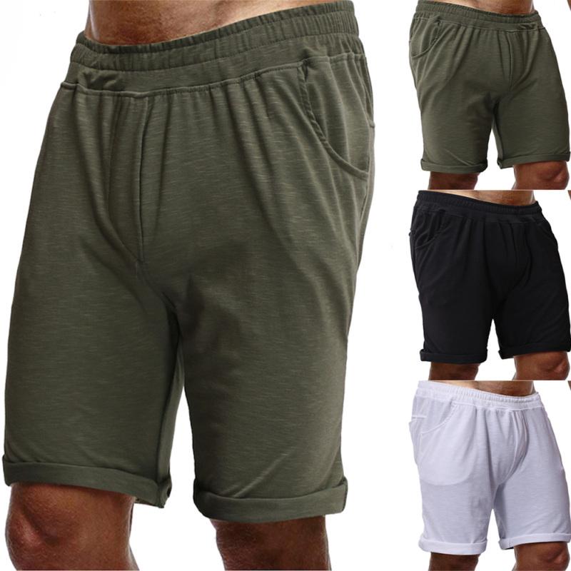 Buy Men Casual Solid Color Quick-Dry Loose Sports Short Pants Gym Half ...