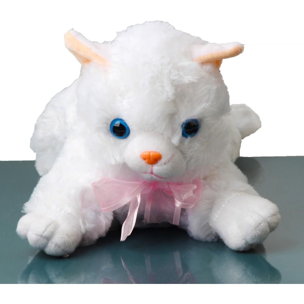 Cheap Imported Fabric Real View Reclining Toy Cat With Sound Glass Eyes ...