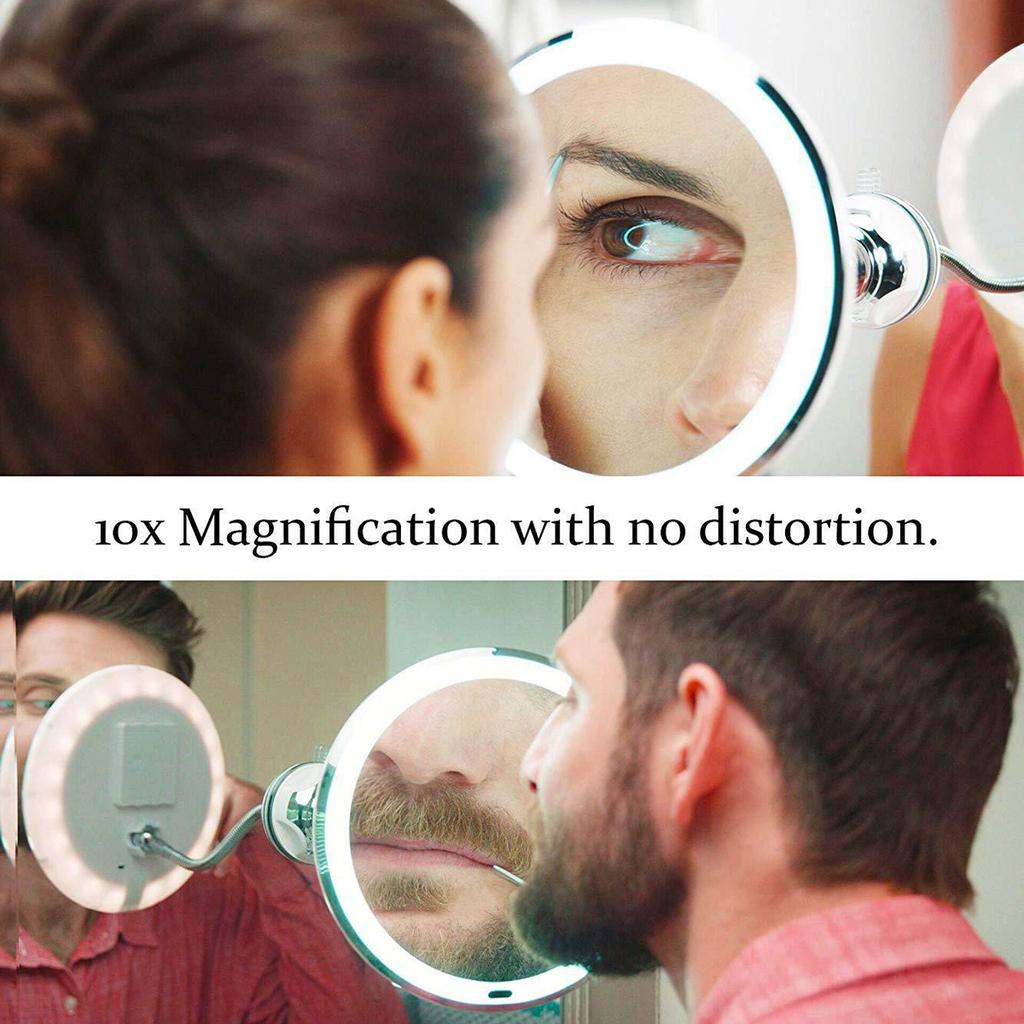 Desktop Mirror Headlights Makeup Lamp 360 Degree Adjustable Suction Cup ...