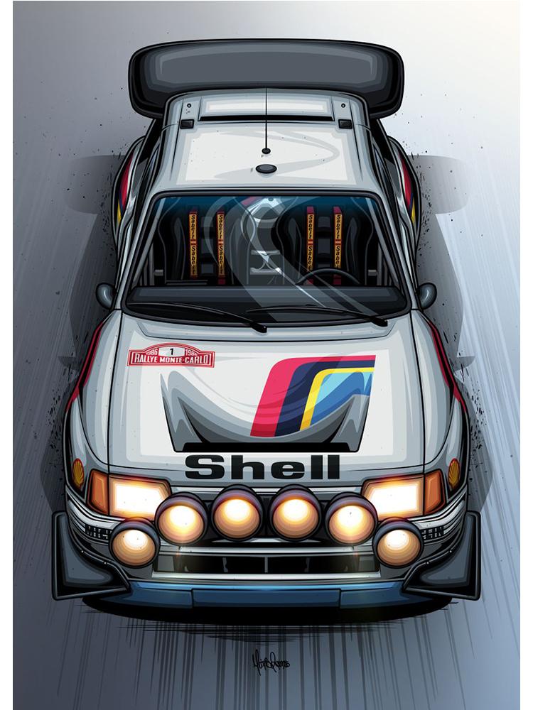 Cheap Racing Car Poster Group B Rally Legends Peugeot 205 T16 Canvas ...