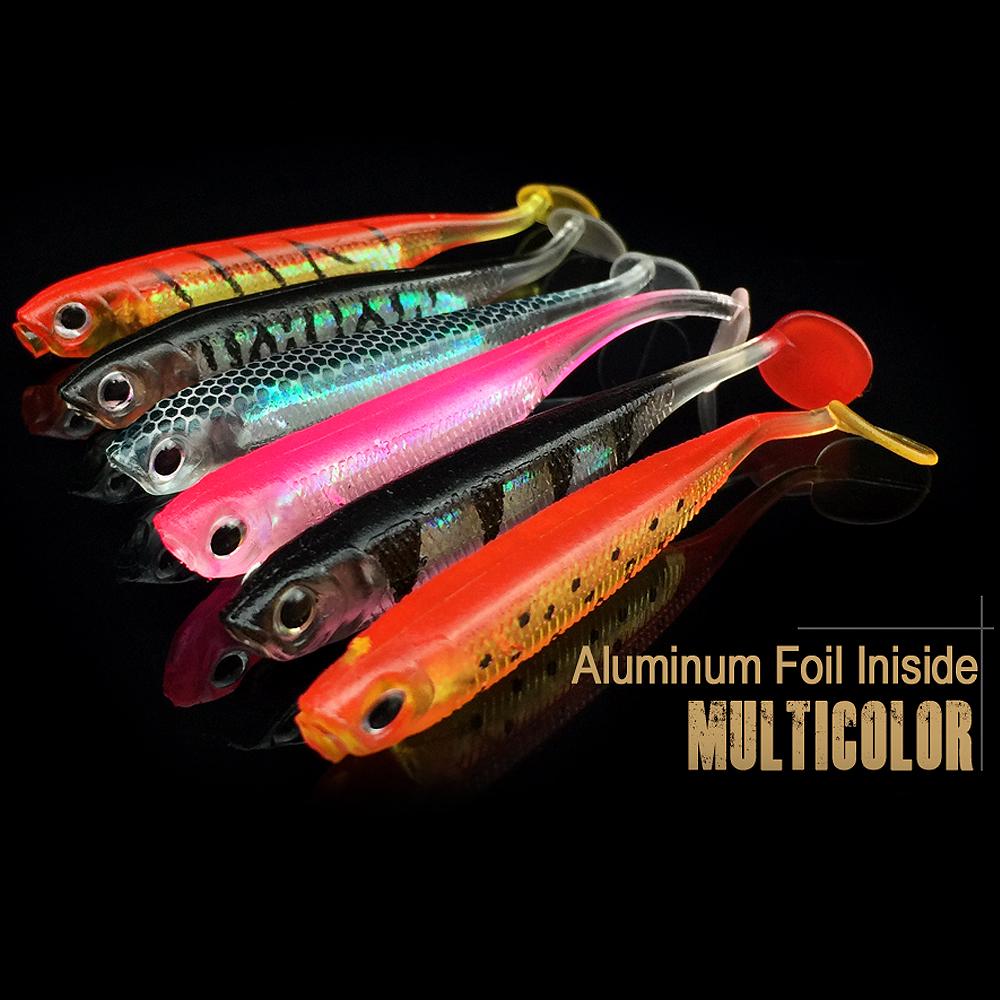 15pcs/lot Long Tail Rainbow Soft Fishing Lure Soft Bait Combination ...