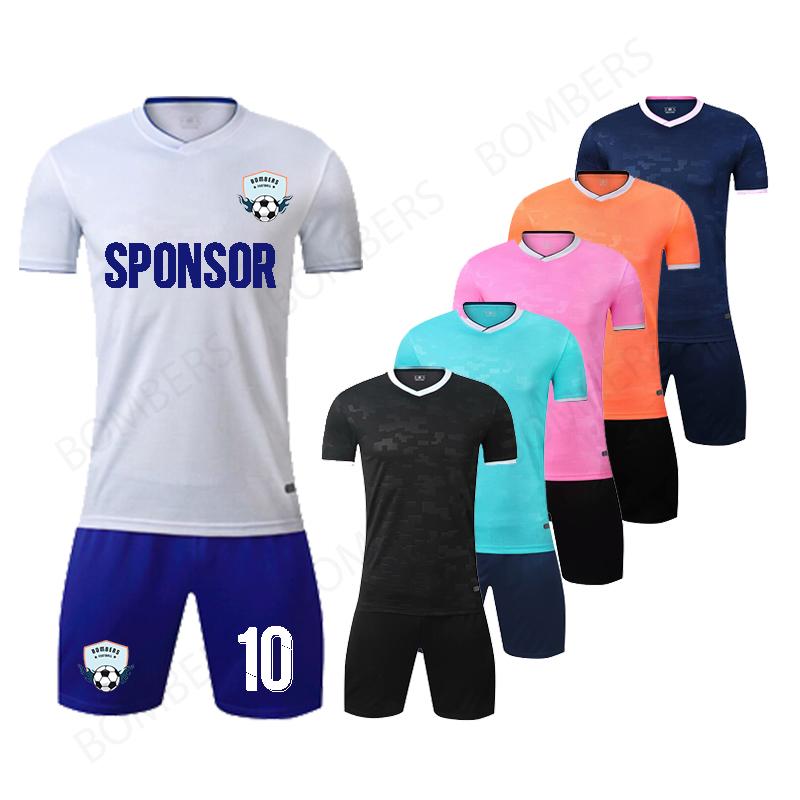 Adult Football Soccer Jerseys Set Boys Short Sleeve Training Suit ...