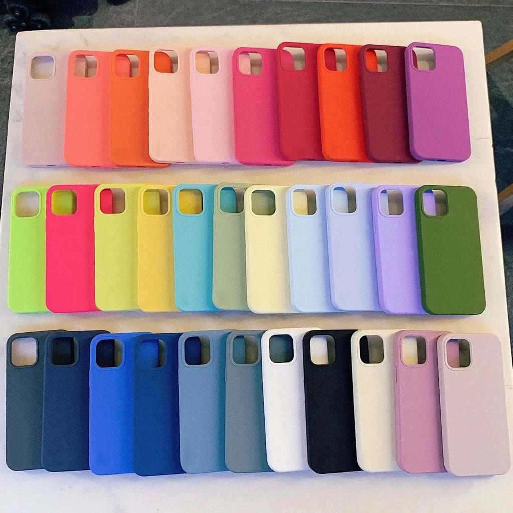Candy Pure Color Silicone Case iPhone 11 12 13 Pro Max Anti-fall With ...