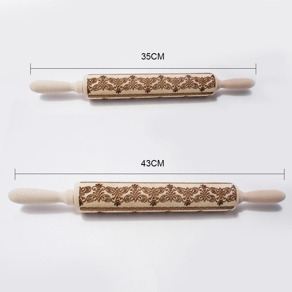 Buy Upgrade Christmas Rolling Pin Engraved Carved Mold Embossed Rolling ...