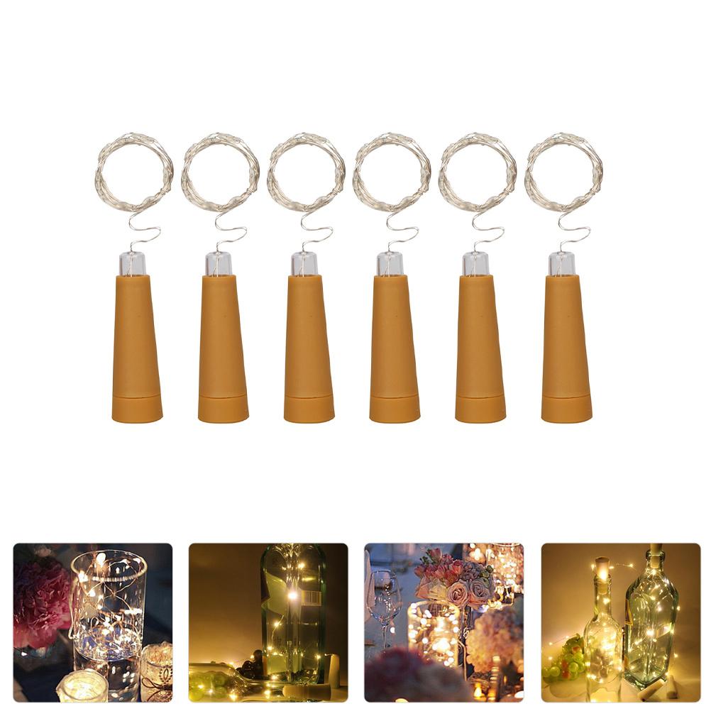 6 Pcs Portable Durable Lightweight Wine Bottle String Lights Party ...