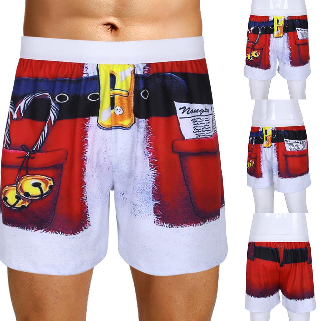 Buy Santa Mens Christmas Santa Pajama Fun Prints Boxer Shorts at ...
