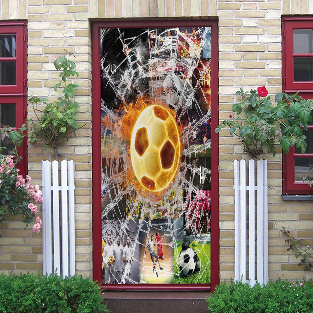 Buy Football Whirlwind Door Sticker House Home Door Sticker Wall Art ...