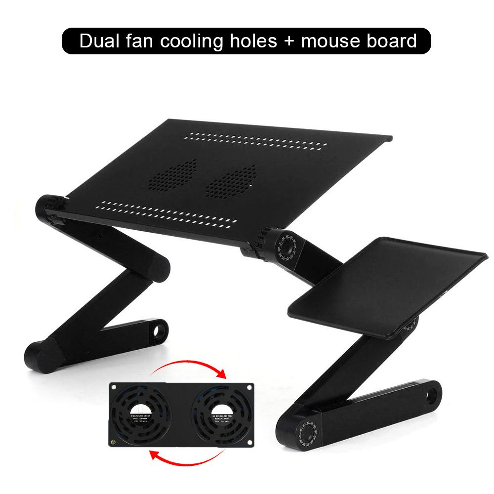 Buy Cooling Fan Laptop Desk Adjustable Foldable Computer Desks Notebook ...