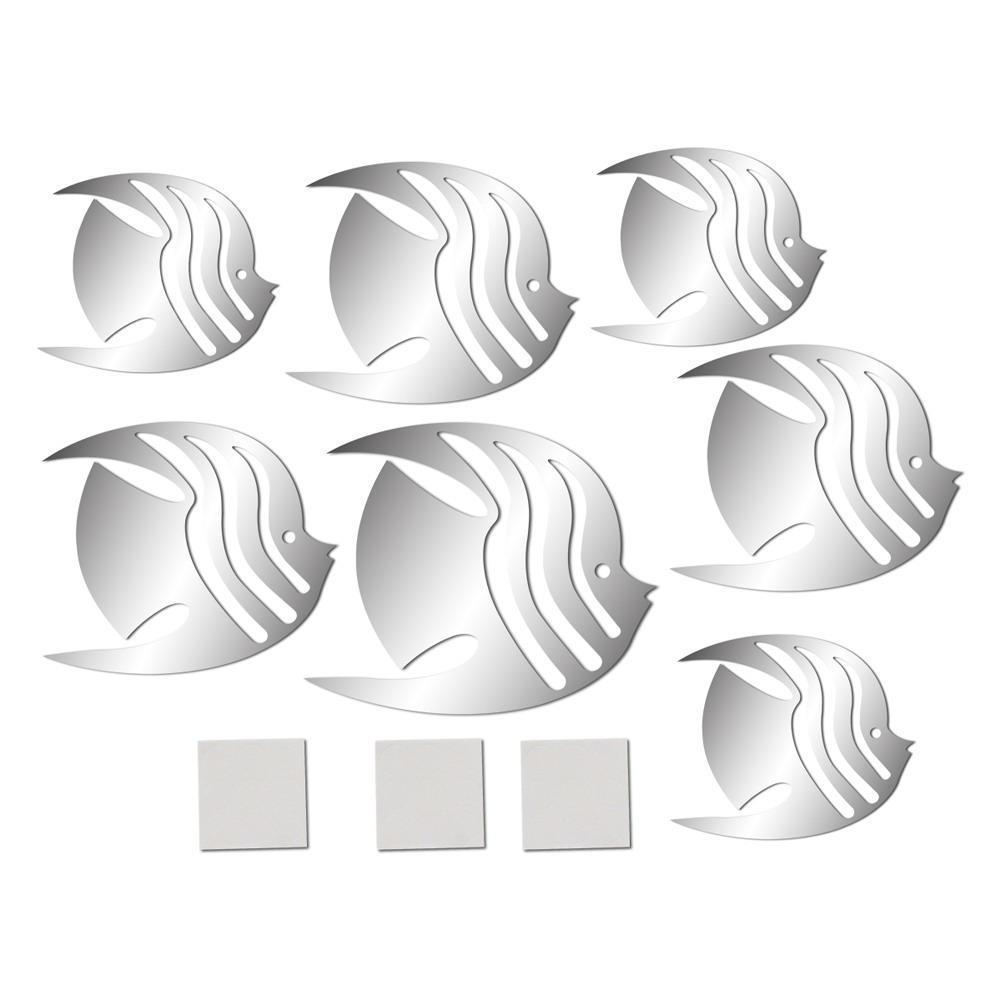 Buy 7pcs 3D Fish Wall Stickers DIY Mirror Wall Art Decal Home Room ...