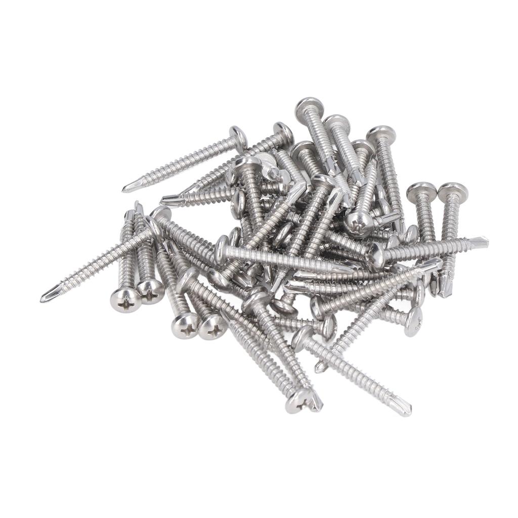 Buy 50Pcs Self Drilling Screw Round Head 304 Stainless Steel Fasteners ...
