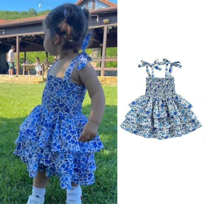 Koop Toddler Baby Girl Tie-up Halter Dress Suspender Sleeveless Dress ...