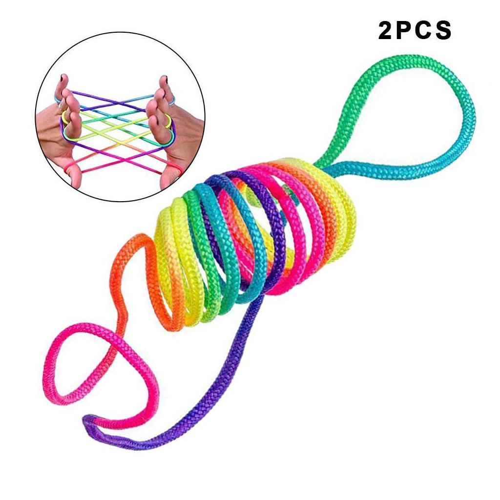 Buy Alpexe 2 Pack Finger Rope Rainbow Toy Rainbow Colored Thread at ...