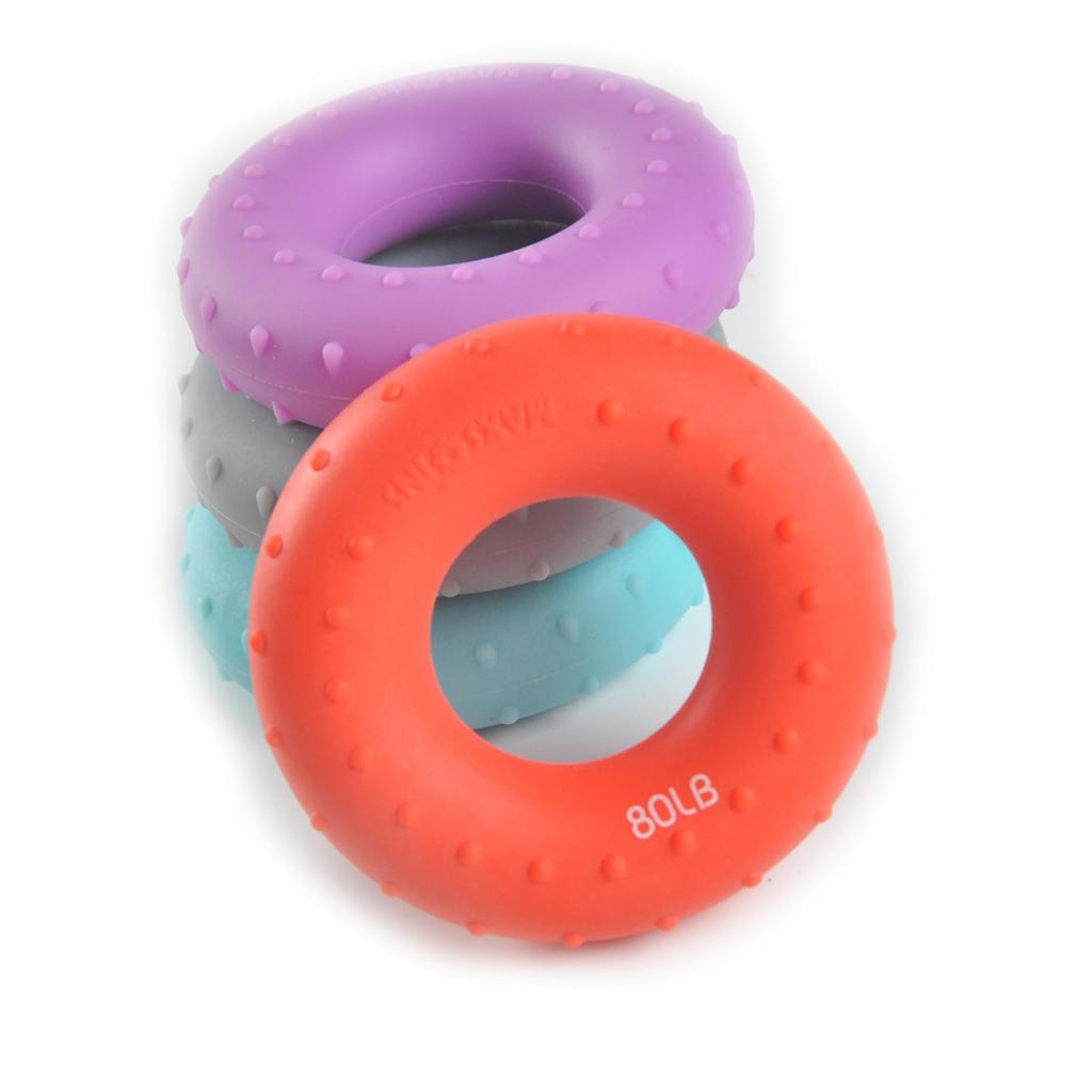 80LB Silicone Hand Strengthener Gripper Ring Forearm Wrist Finger ...