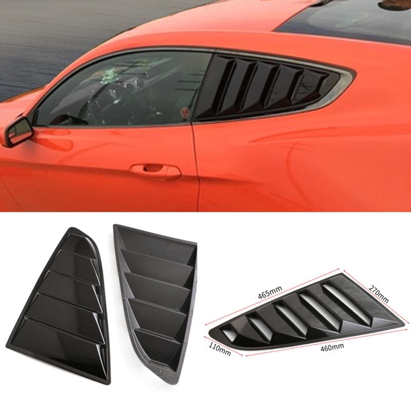 2 x Quarter Side Window Louvers Cover Pair Black Side Window 1/4 Scoop ...