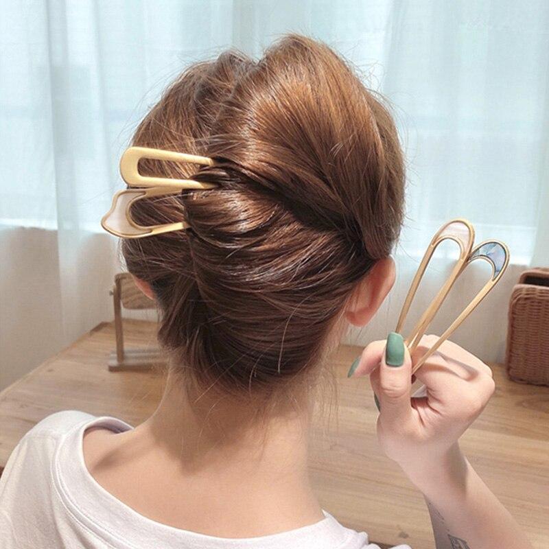 Buy Simple Metal Hair Pins For Women Girl Hairclip Bun Maker Hair ...